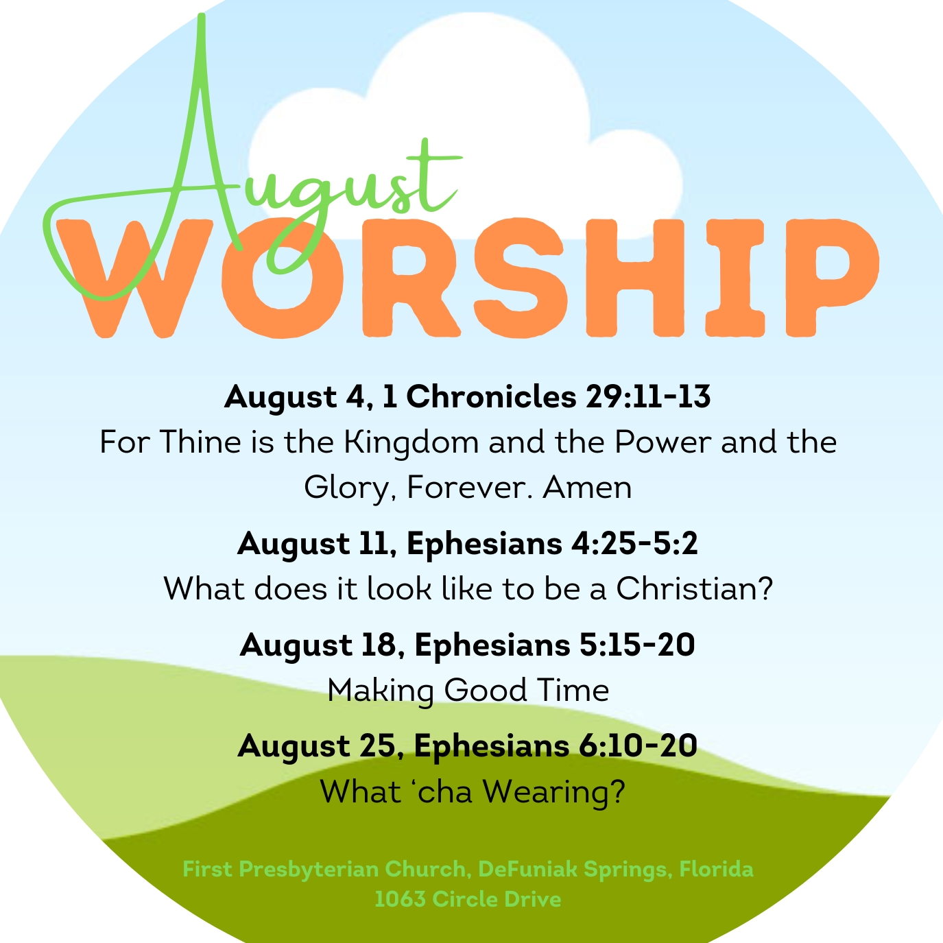 Worship Guide & Weekly Announcements | First Presbyterian Church